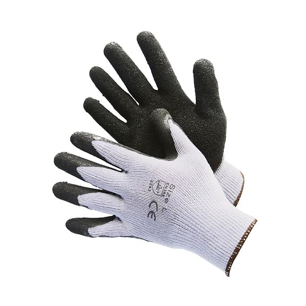 MG-GLOVES Grey String Knit with Black Latex Coated Palm 50-3242BK ...